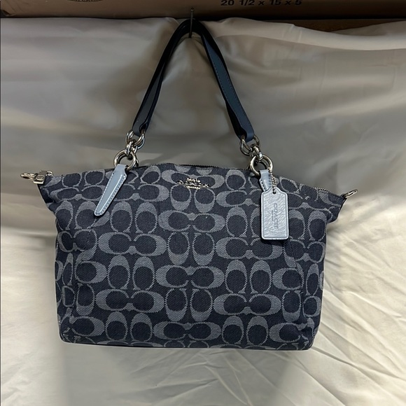 Coach | Bags | Coach Denim Shoulder Bag With Signature Monogram | Poshmark